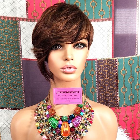 Hair | Copy 10 Human Gold Brown Pixie Short Wig | Poshmark